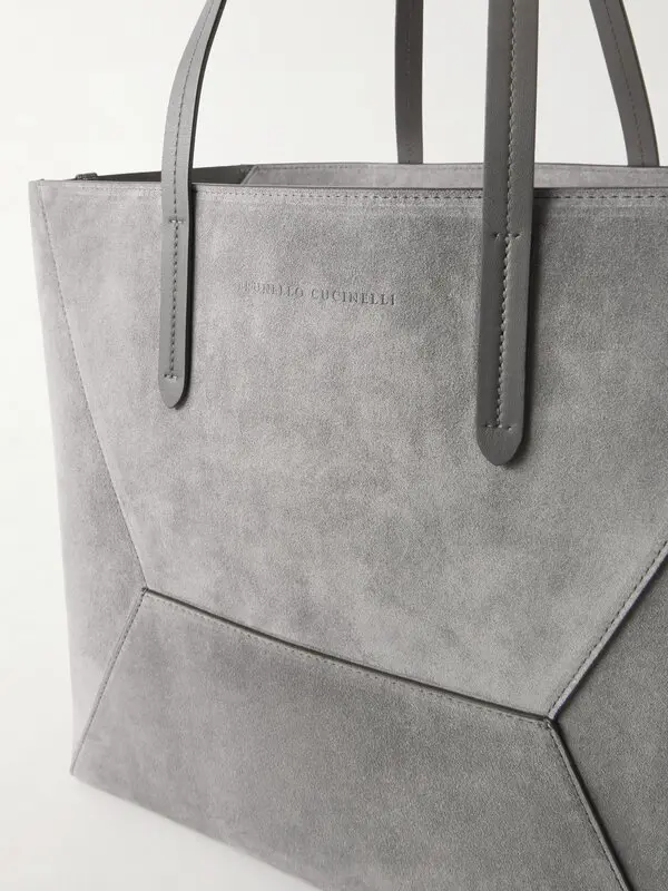 Brunello Cucinelli Suede Maxi Tote - Gray
