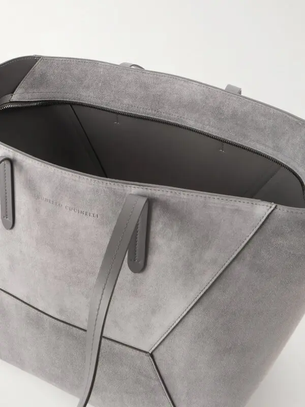 Brunello Cucinelli Suede Maxi Tote - Gray