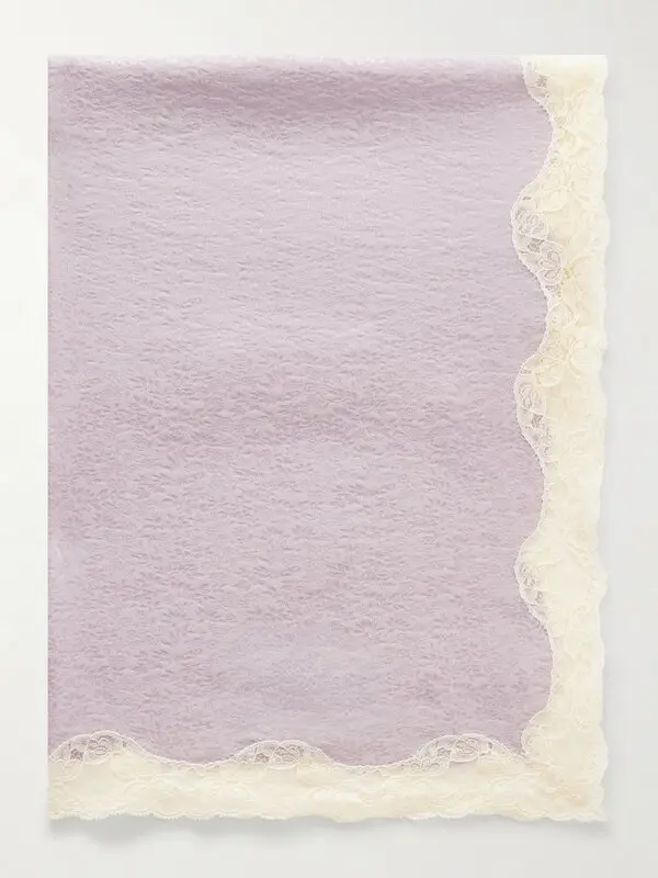 Chloé Lace-trimmed Silk Scarf