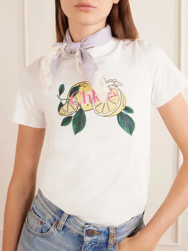 Chloé Lace-trimmed Silk Scarf