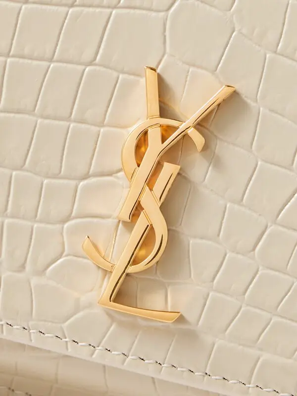Saint Laurent Cassandre Croc-effect Leather Phone Case