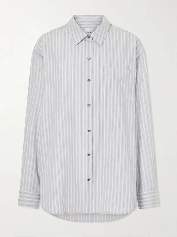 LESET Yoshi Striped Cotton-blend Shirt