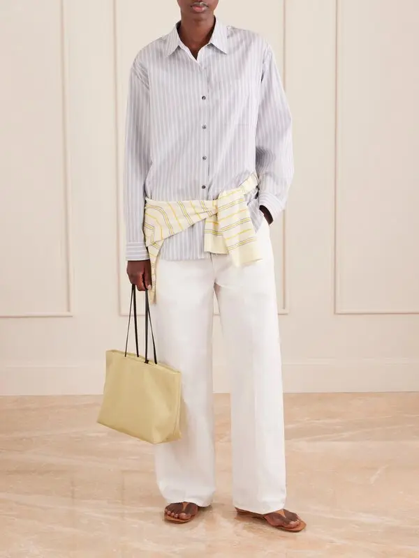 LESET Yoshi Striped Cotton-blend Shirt