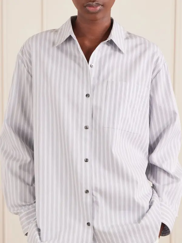 LESET Yoshi Striped Cotton-blend Shirt