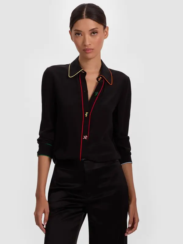 Alice + Olivia X Grateful Dead Willa Silk Blouse