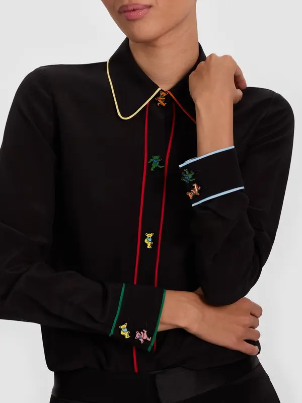 Alice + Olivia X Grateful Dead Willa Silk Blouse