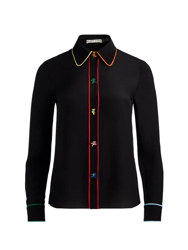 Alice + Olivia X Grateful Dead Willa Silk Blouse