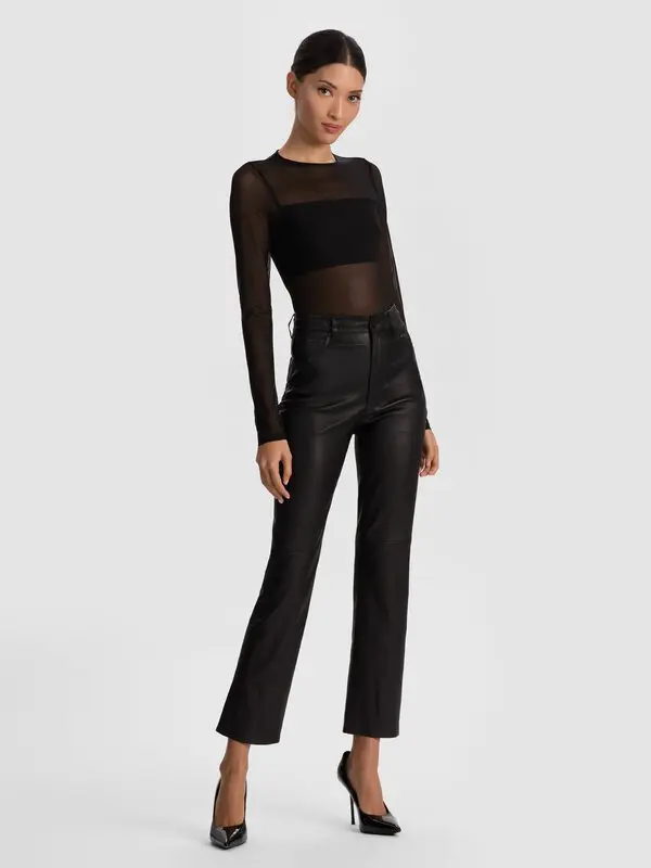 Alice + Olivia Casey Leather Ankle Pants