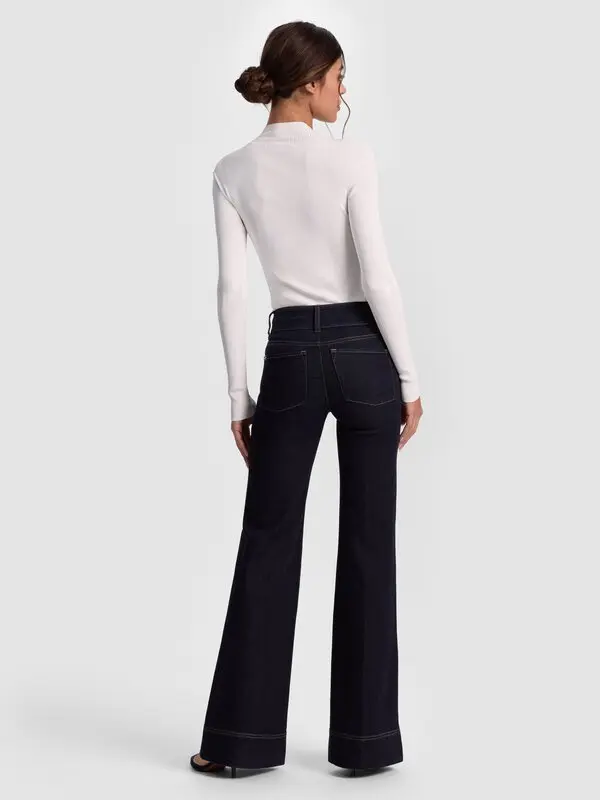 Alice + Olivia Roberta Ribbed Turtleneck - Soft White