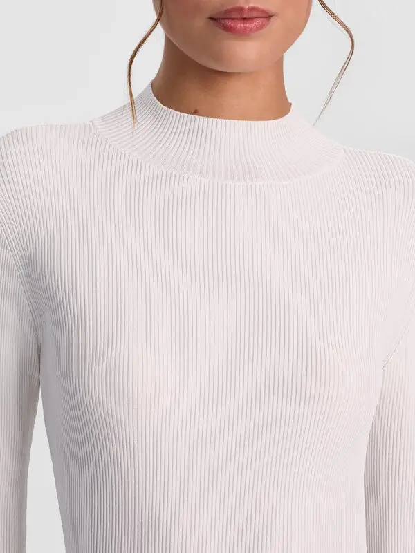 Alice + Olivia Roberta Ribbed Turtleneck - Soft White
