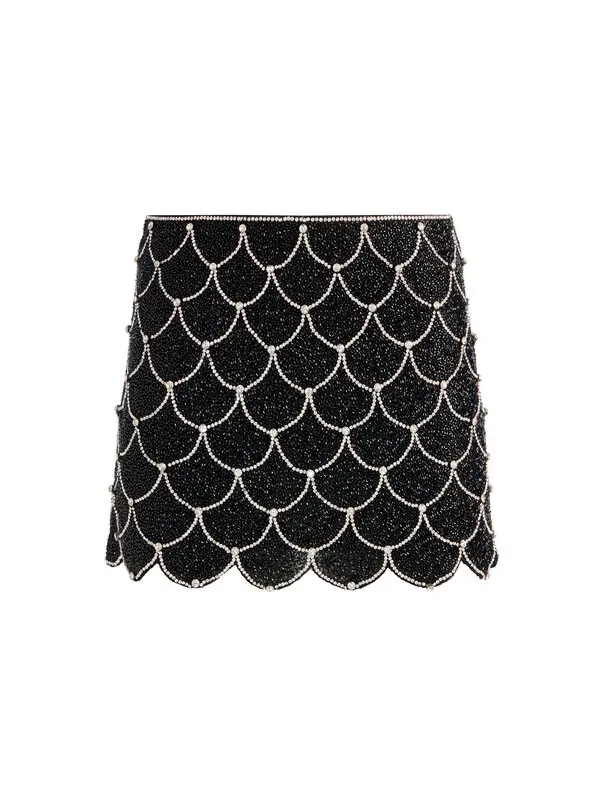 Alice + Olivia Rubi Embellished Mini Skirt - Black/silver