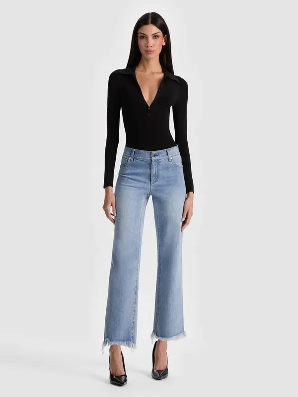 Alice + Olivia Keenan Long Sleeve Polo Bodysuit