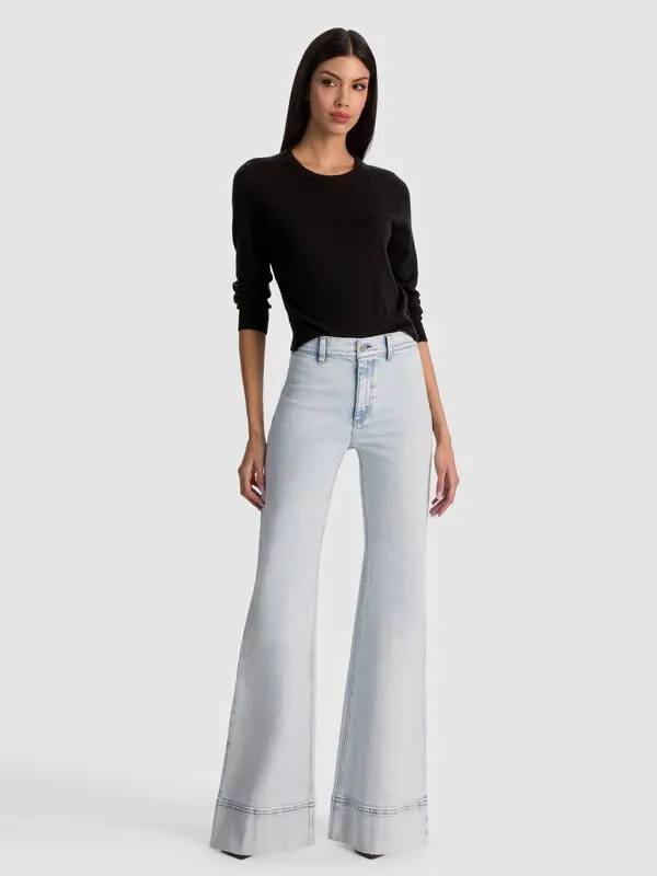 Alice + Olivia Carolann Cashmere Shrunken Pullover