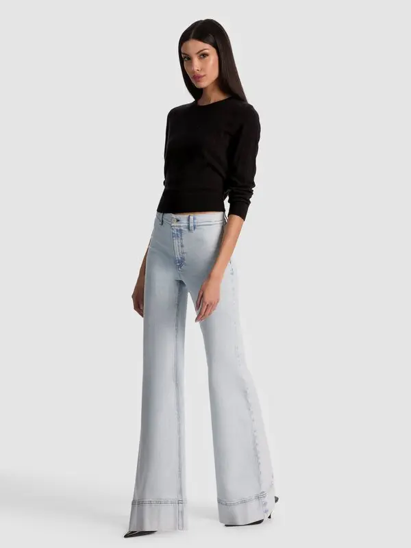 Alice + Olivia Carolann Cashmere Shrunken Pullover