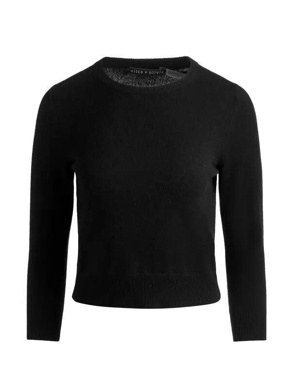 Alice + Olivia Carolann Cashmere Shrunken Pullover