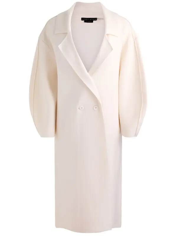 Alice + Olivia Waverly Cocoon Coat - Ecru