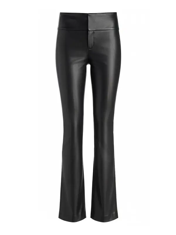 Alice + Olivia Vegan Leather Bootcut Pants - Black