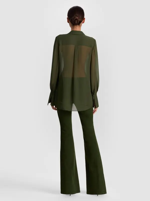 Alice + Olivia Turner Sheer Viscose Georgette Button-down Shirt