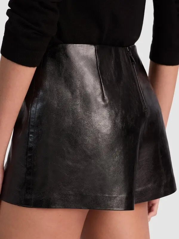 Alice + Olivia Mace Vegan Leather Mini Skort