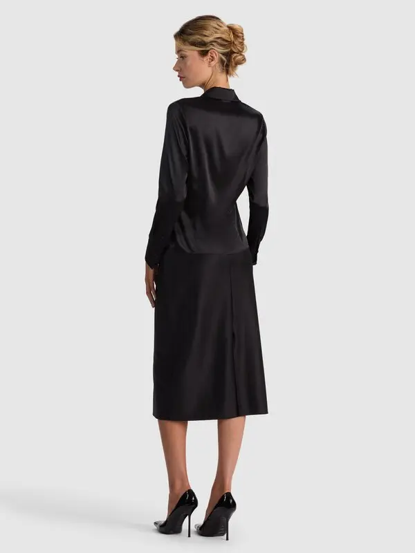 Alice + Olivia Willa Silk Blouse With Floral Print - Black
