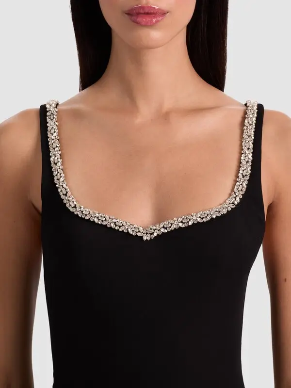 Alice + Olivia Eve Embellished Trim Mini Dress