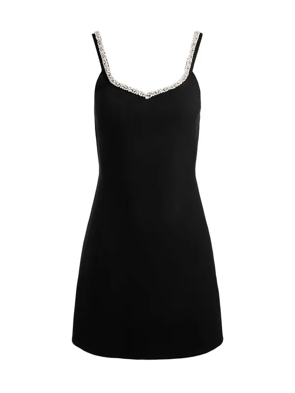 Alice + Olivia Eve Embellished Trim Mini Dress