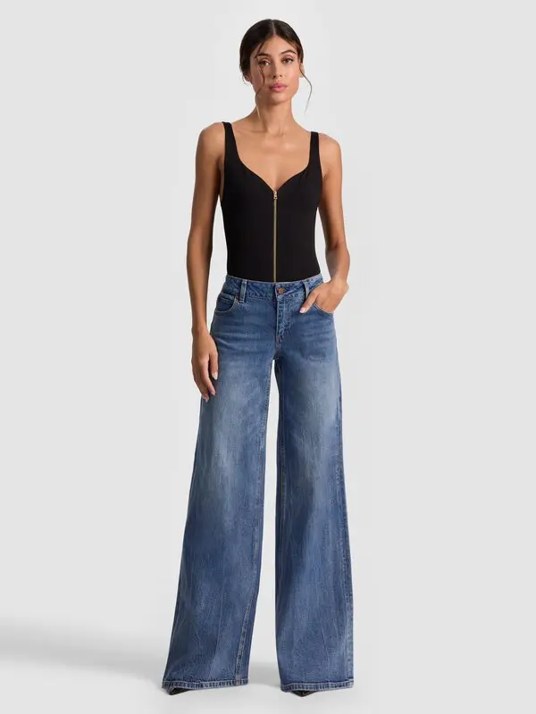 Alice + Olivia Eve Zip Front Bodysuit