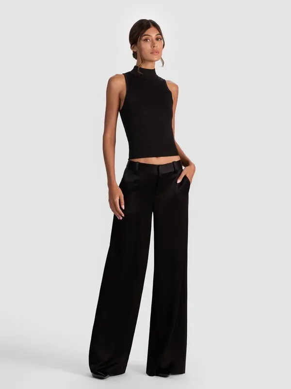 Alice + Olivia Stu Wide Leg Trousers - Black
