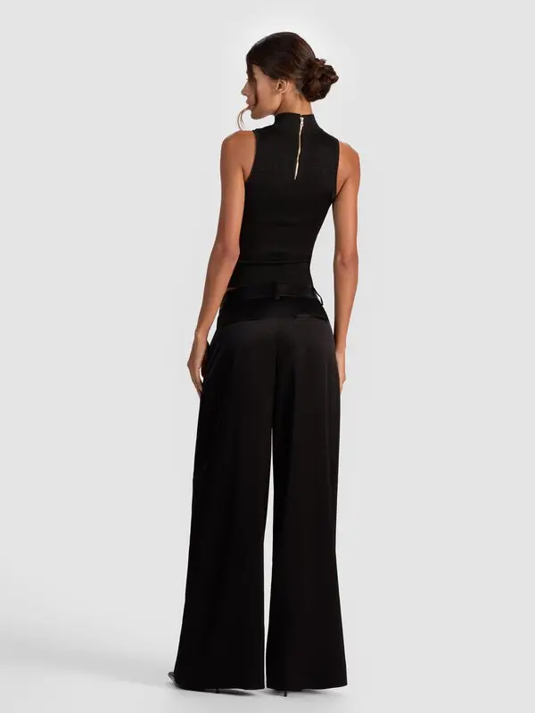 Alice + Olivia Stu Wide Leg Trousers - Black