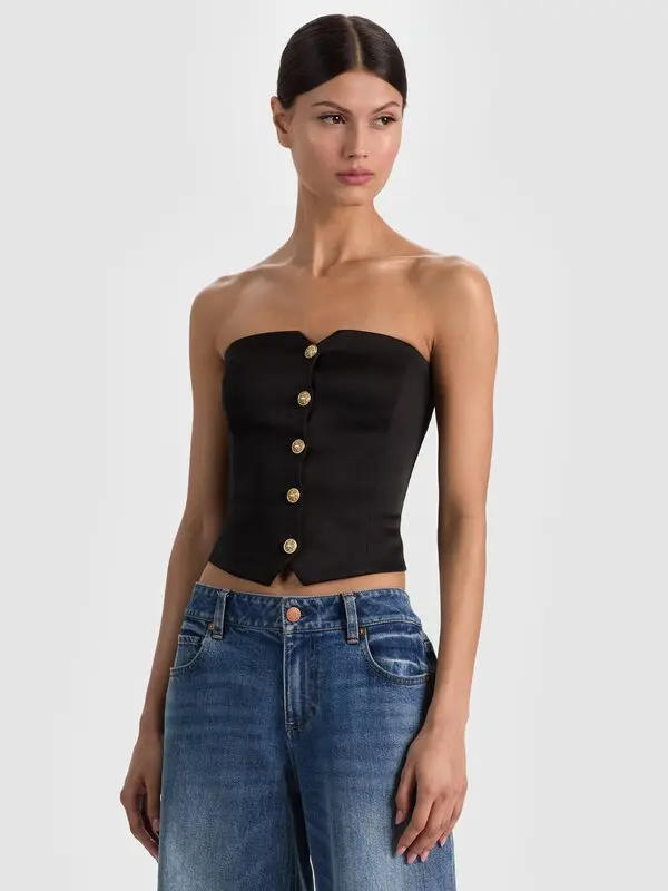 Alice + Olivia Kelcey Strapless Vest - Black