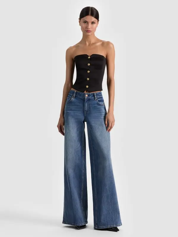 Alice + Olivia Kelcey Strapless Vest - Black