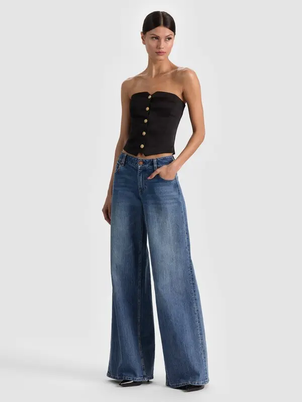 Alice + Olivia Kelcey Strapless Vest - Black