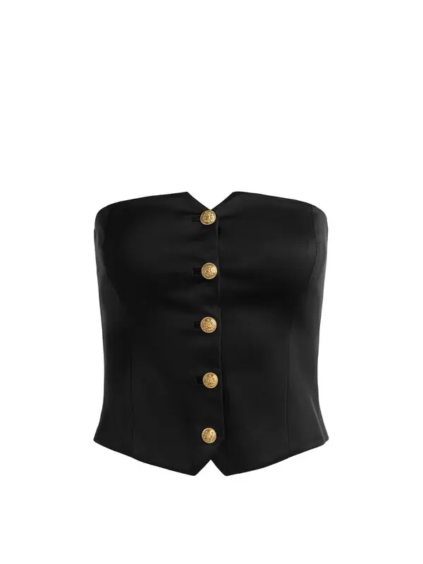 Alice + Olivia Kelcey Strapless Vest - Black