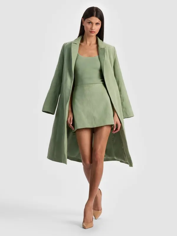 Alice + Olivia Riley Suede Mini Skirt - Sage