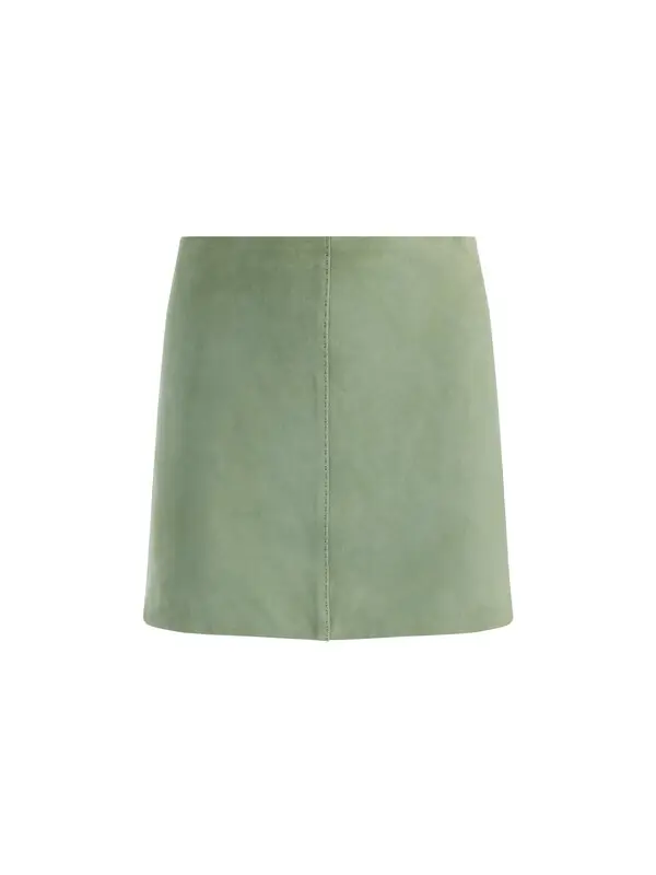 Alice + Olivia Riley Suede Mini Skirt - Sage