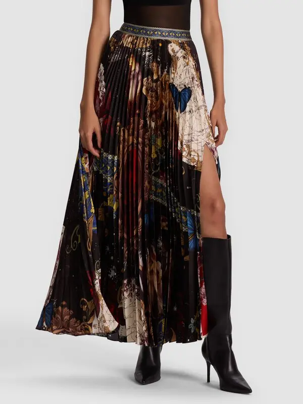 Alice + Olivia Katz Pleated Maxi Skirt