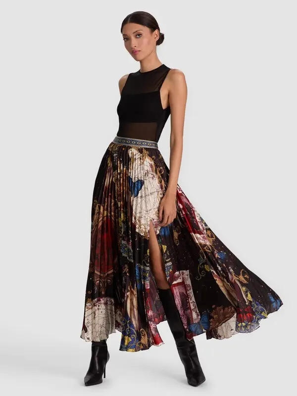 Alice + Olivia Katz Pleated Maxi Skirt