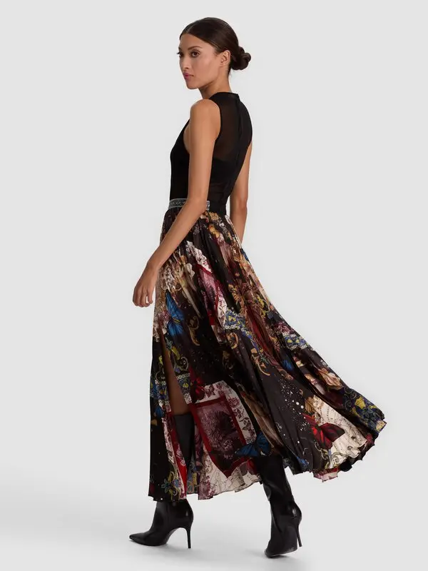 Alice + Olivia Katz Pleated Maxi Skirt