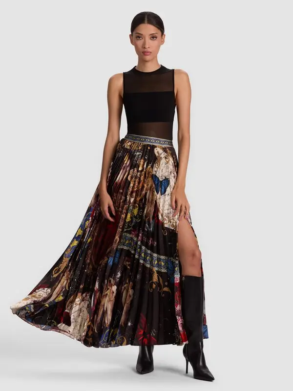 Alice + Olivia Katz Pleated Maxi Skirt