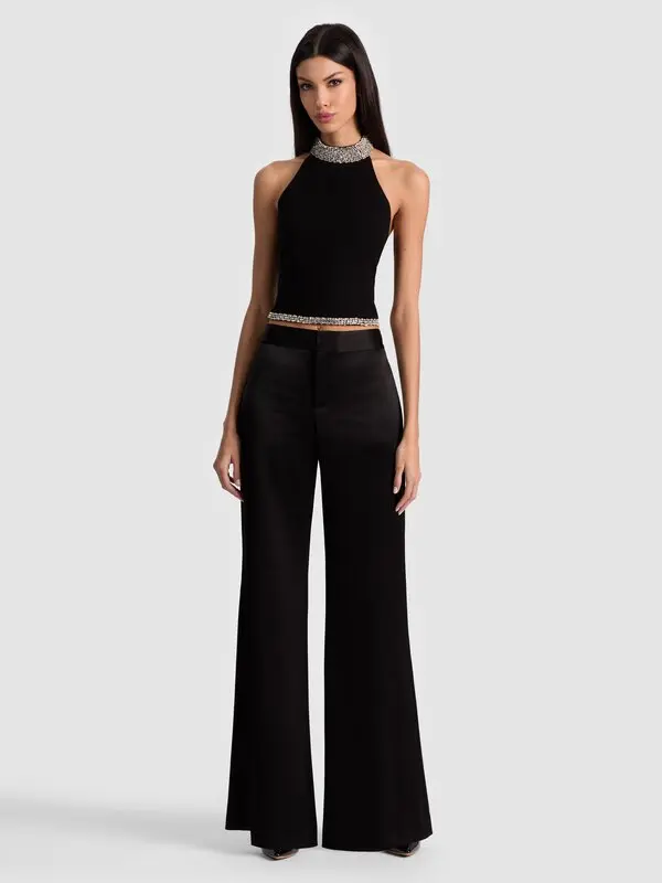 Alice + Olivia Gatz Embellished Halter Top