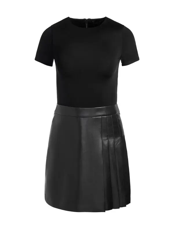 Alice + Olivia Chara Vegan Leather Mini Dress