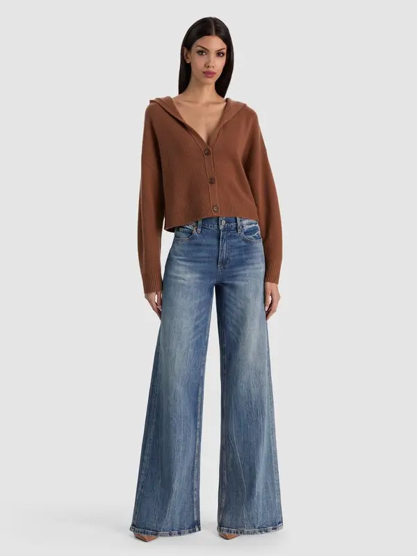Alice + Olivia Corey Hooded Cashmere Cardigan