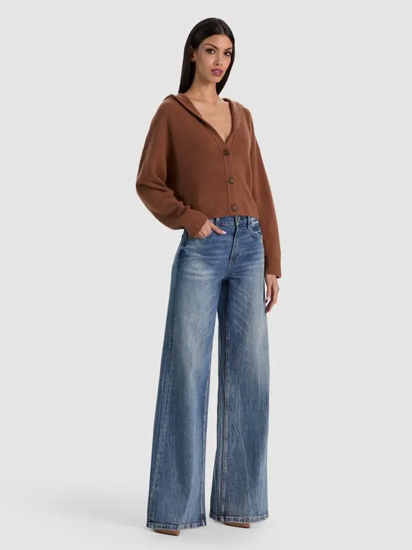 Alice + Olivia Corey Hooded Cashmere Cardigan