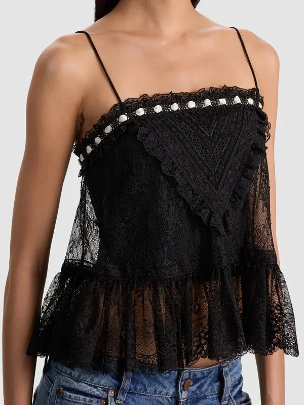 Alice + Olivia Alessia Lace Top