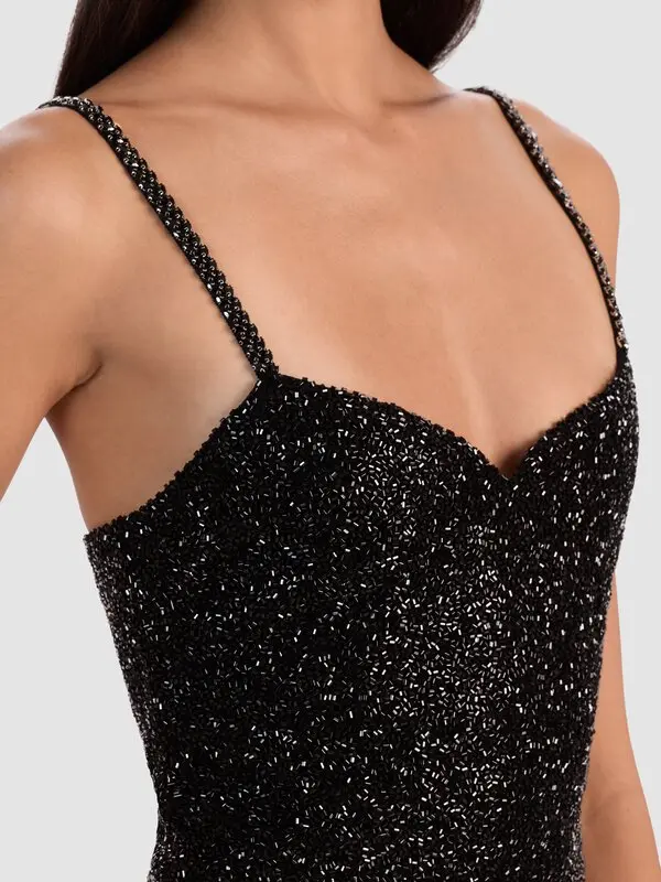 Alice + Olivia Nina Embellished Bustier Top