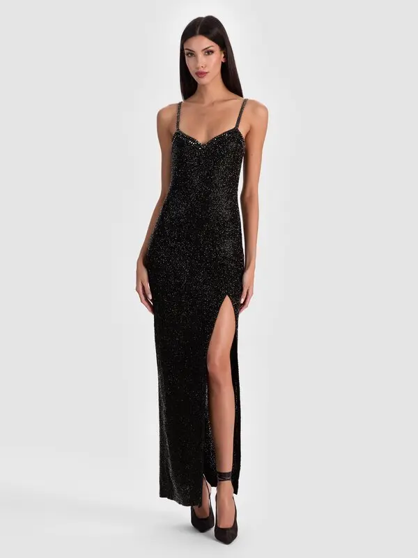 Alice + Olivia Nina Embellished Maxi Dress