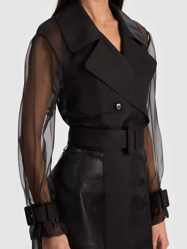 Alice + Olivia Sheer Maxi Trench Coat