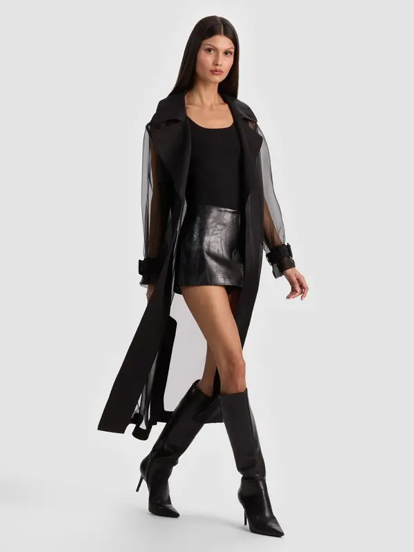 Alice + Olivia Sheer Maxi Trench Coat