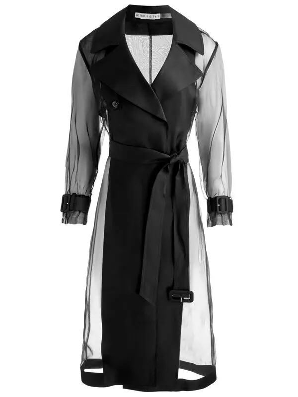 Alice + Olivia Sheer Maxi Trench Coat