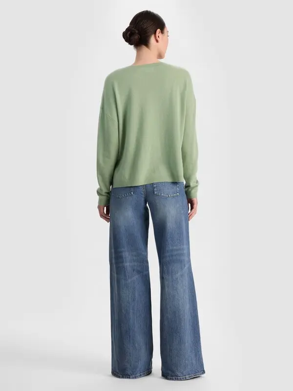 Alice + Olivia Williams Cashmere V-neck Pullover - Sage